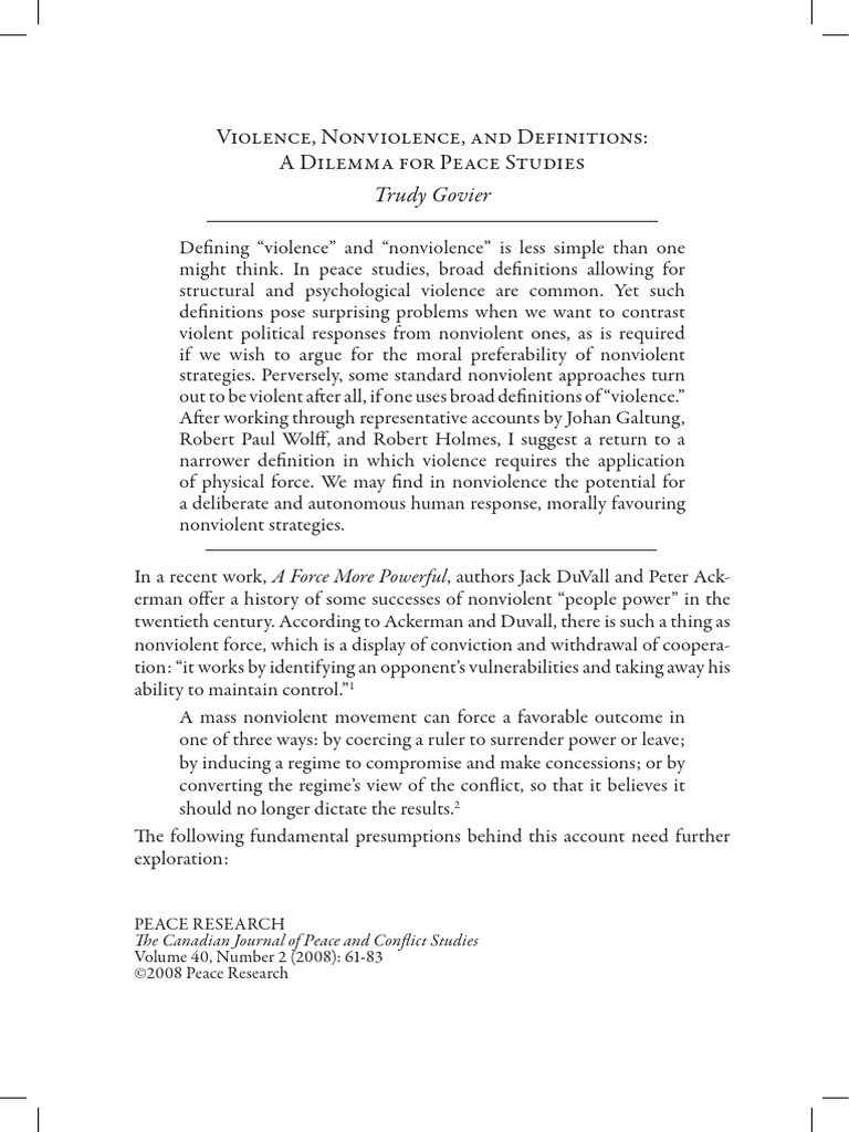 Lecture 5 Ref 1 | PDF | Nonviolence | Violence