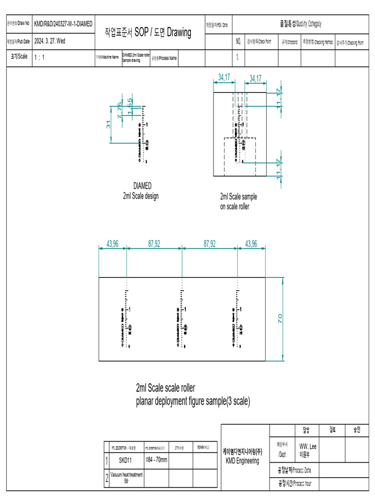 DIAMED 2,5ml Scale Roller Sample Drawings | PDF
