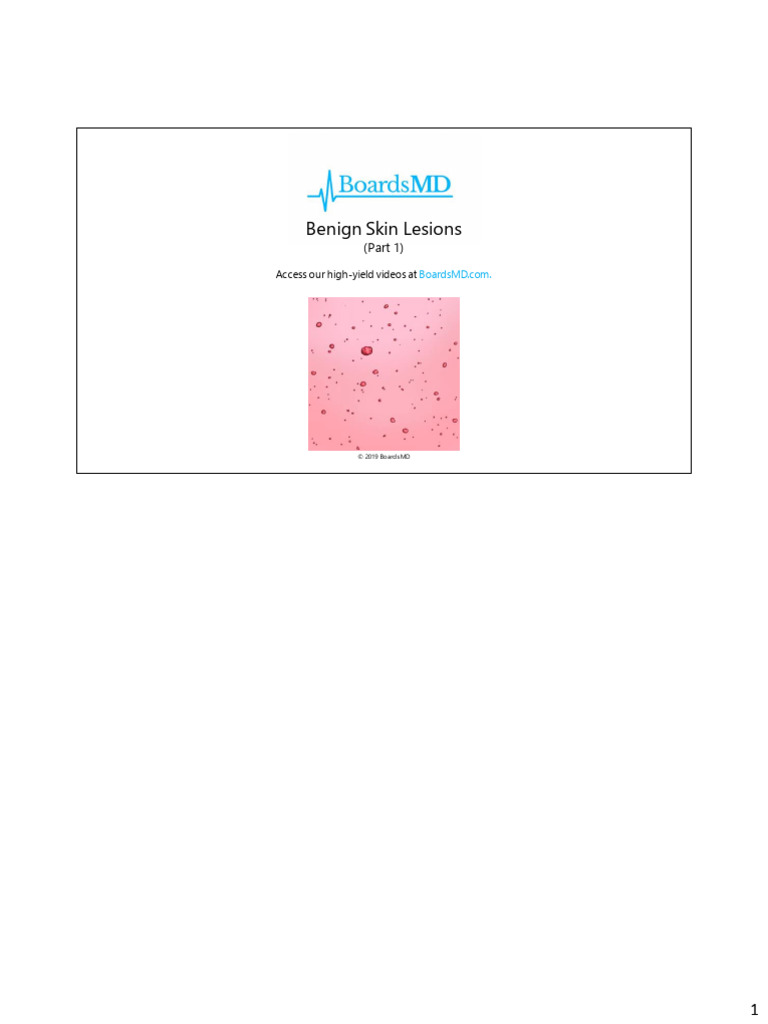 Benign Skin Lesions 1 | PDF | Endocrine System | Neoplasms