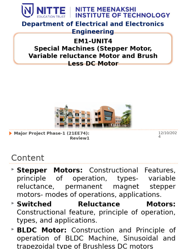 Unit4-Sm, Vrm, Bldcm | PDF | Electric Motor | Machines