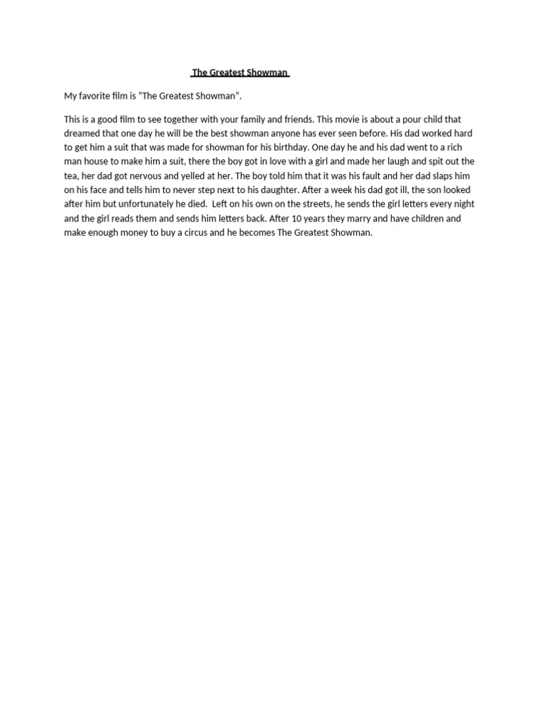 The Greatest Showman | PDF