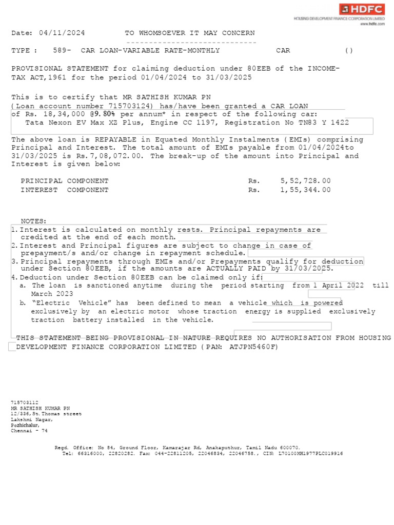 ev car loan 2025 | PDF