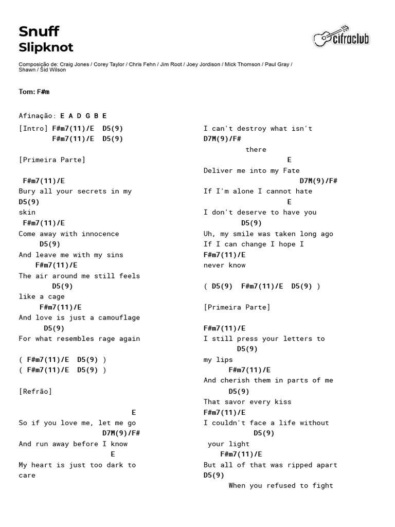 Cifra Club - Slipknot - Snuff | PDF | Heavy Metal Music | Musical Groups