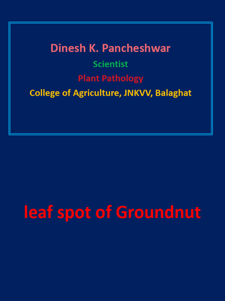 Groundnut Leaf Spot and Wilt Diseases | PDF | Mycology | Fungus