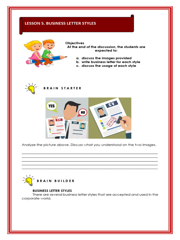 Business-Letter-Styles | PDF | Paragraph | Text