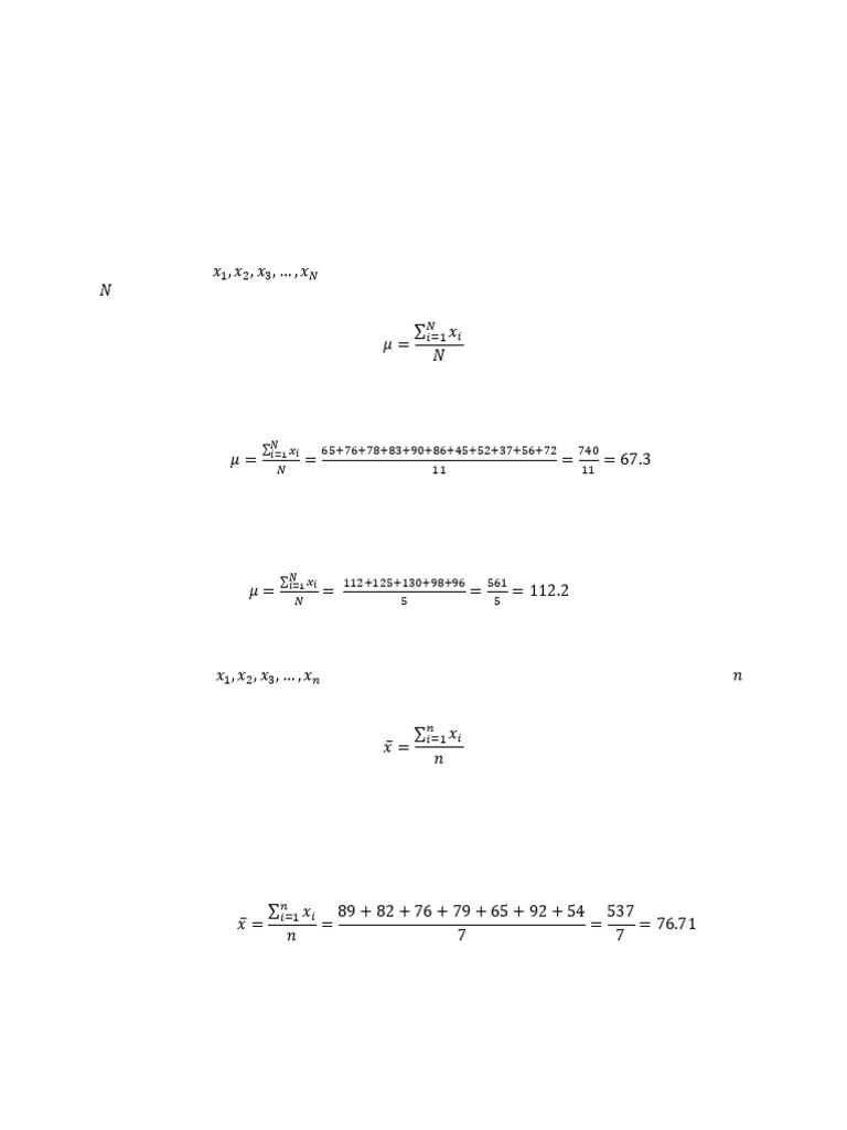 Measures Of Grouped And Ungrouped Data Se 201 Pdf Variance