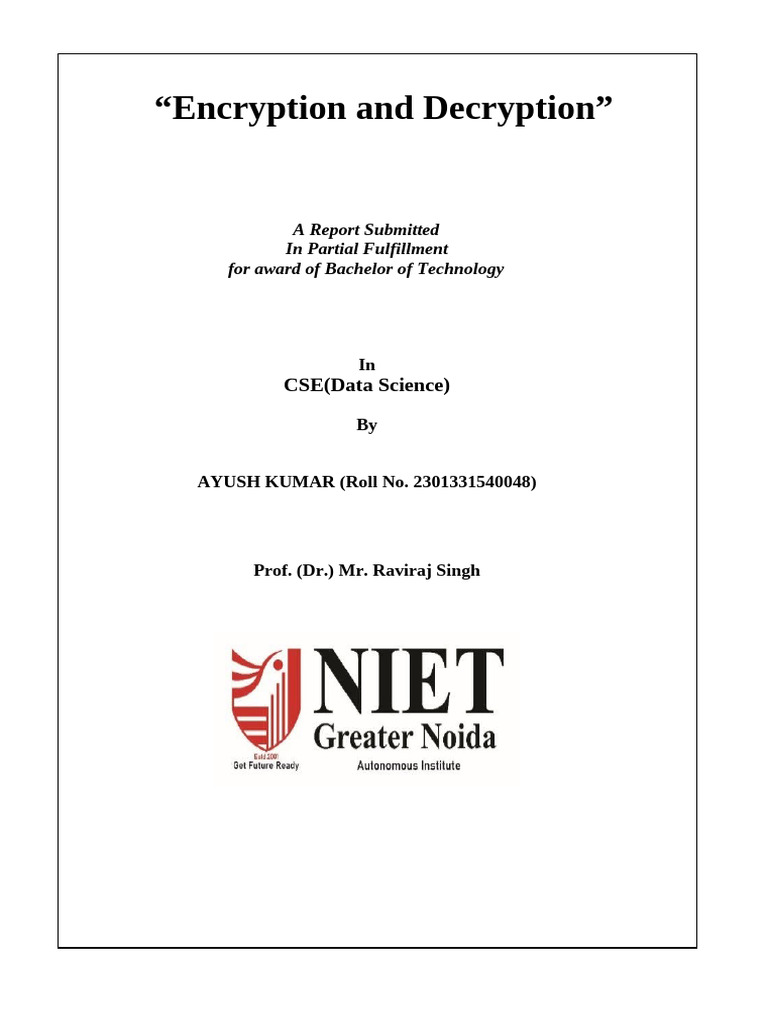 OOT Project Report Sample Format | PDF | Encryption | Cryptography