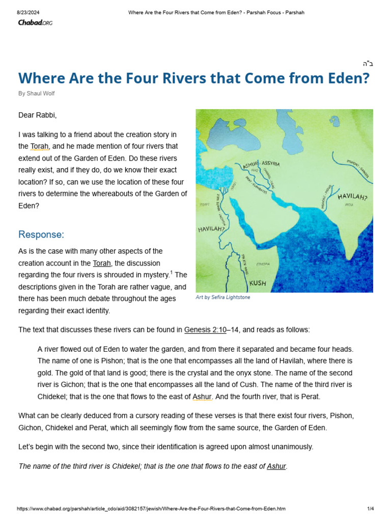 Four Rivers of Eden Explained | PDF | Nile | Tigris