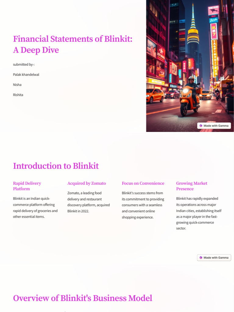Blinkit Financial Performance Overview | PDF | Equity (Finance) | Expense