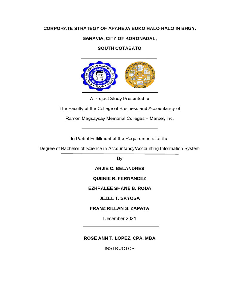 Corporate Strategy Cover Page | PDF