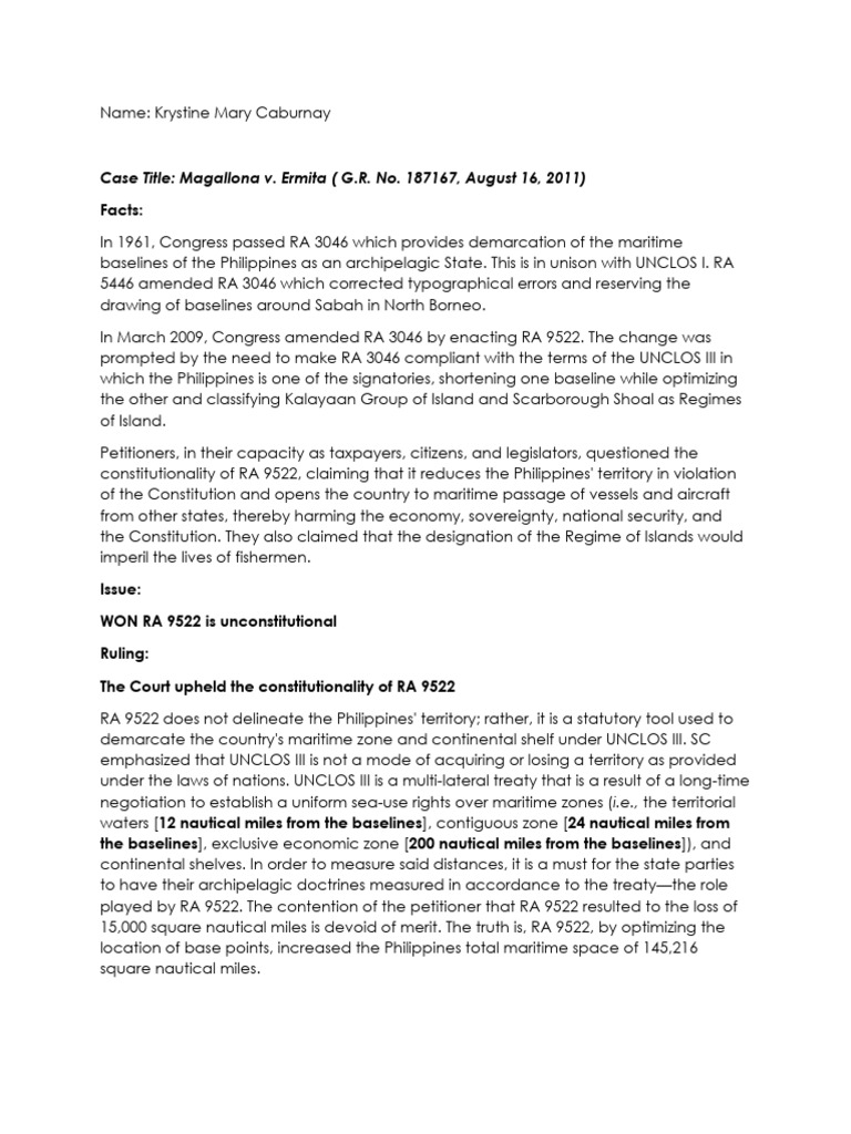 Magallona v. Executive Secretary Case Digest | PDF