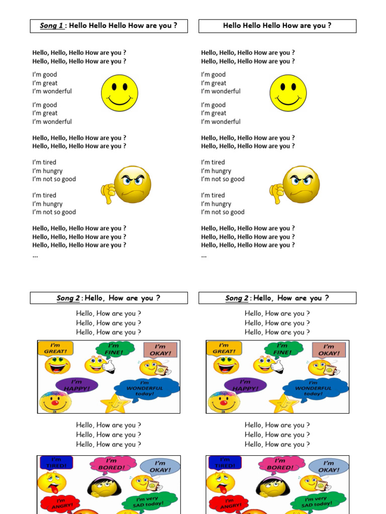 CHANSON Hello Hello Hello How Are You | PDF
