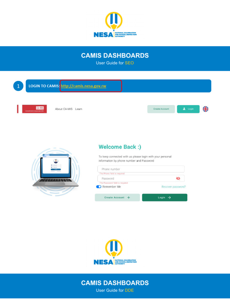 CAMIS Dashboard User Guide | PDF