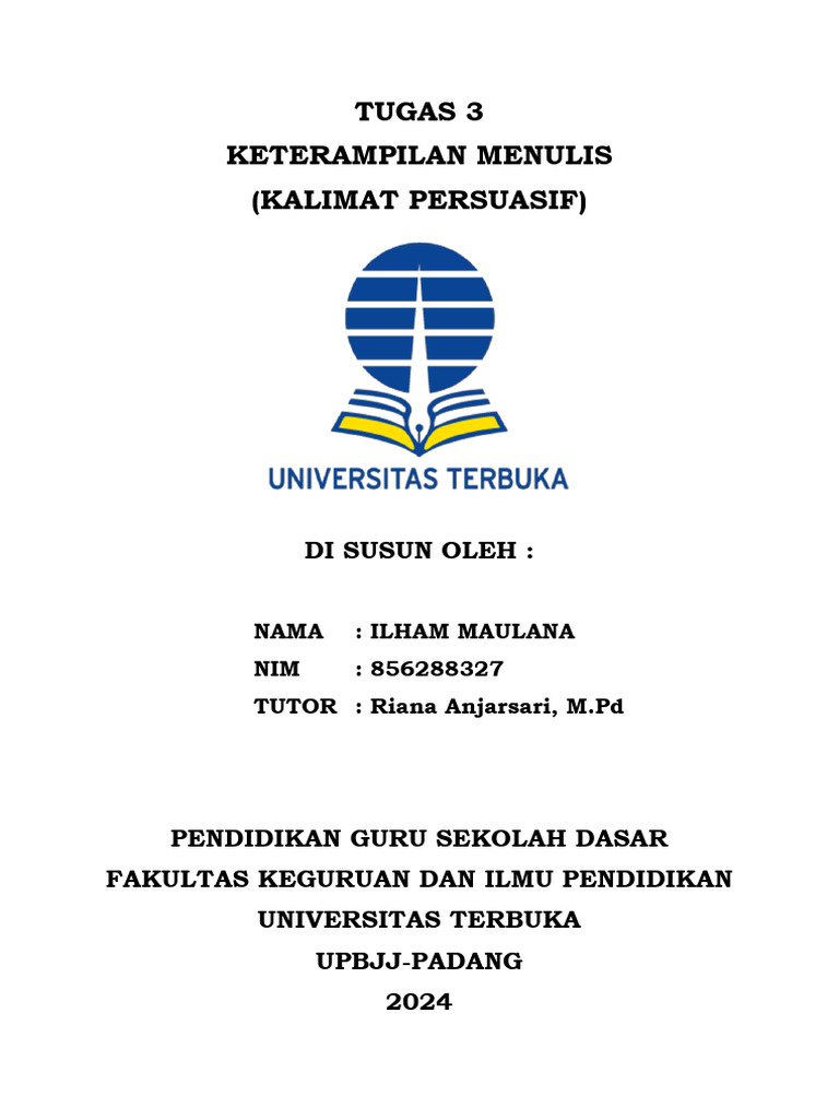 TUGAS 3 KETERAMPILAN MENULIS | PDF