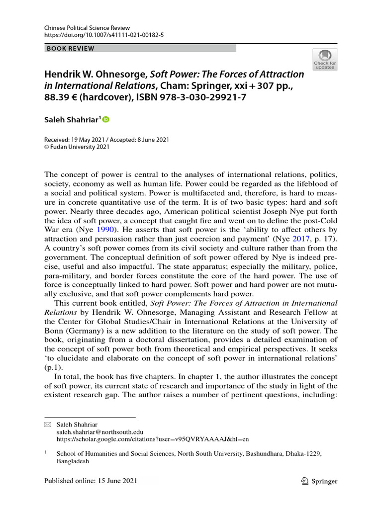 Review: "Soft Power" by Ohnesorge | PDF | Soft Power | Methodology
