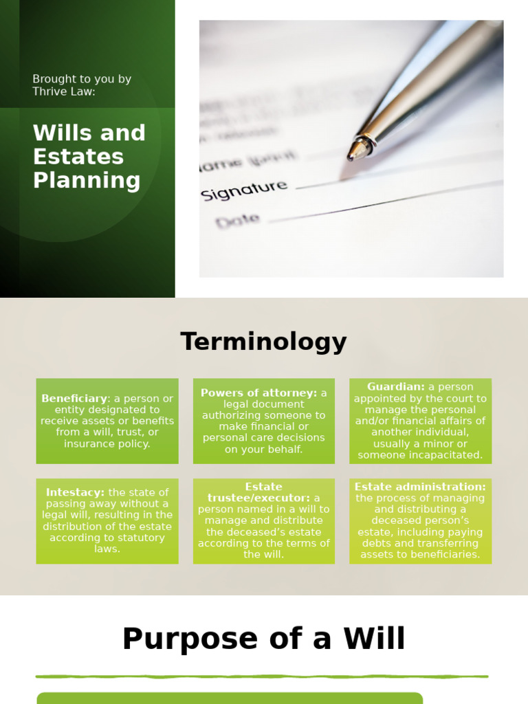 Wills and Estates PowerPoint | PDF | Taxes | Capital Gains Tax
