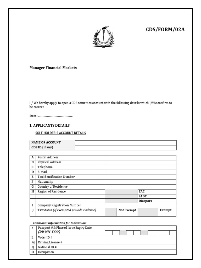 BOT Registration Form INDIVIDUAL and COMPANY | PDF | Banks | Securities ...