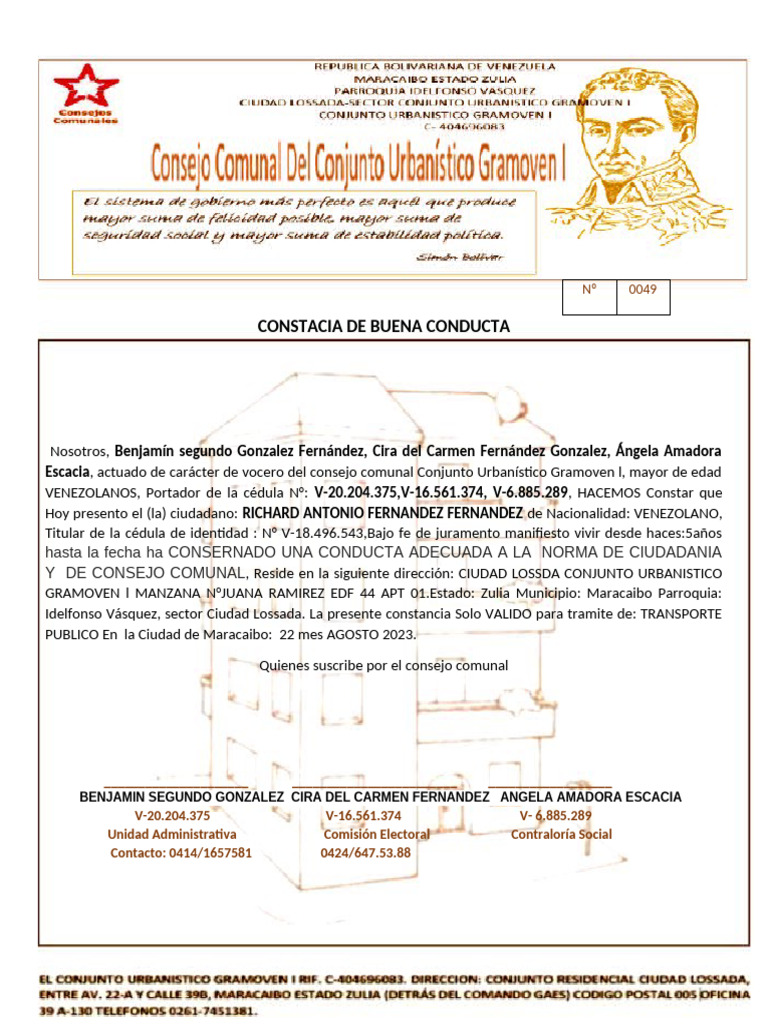 Buena Conducta Consejo Comunal | PDF