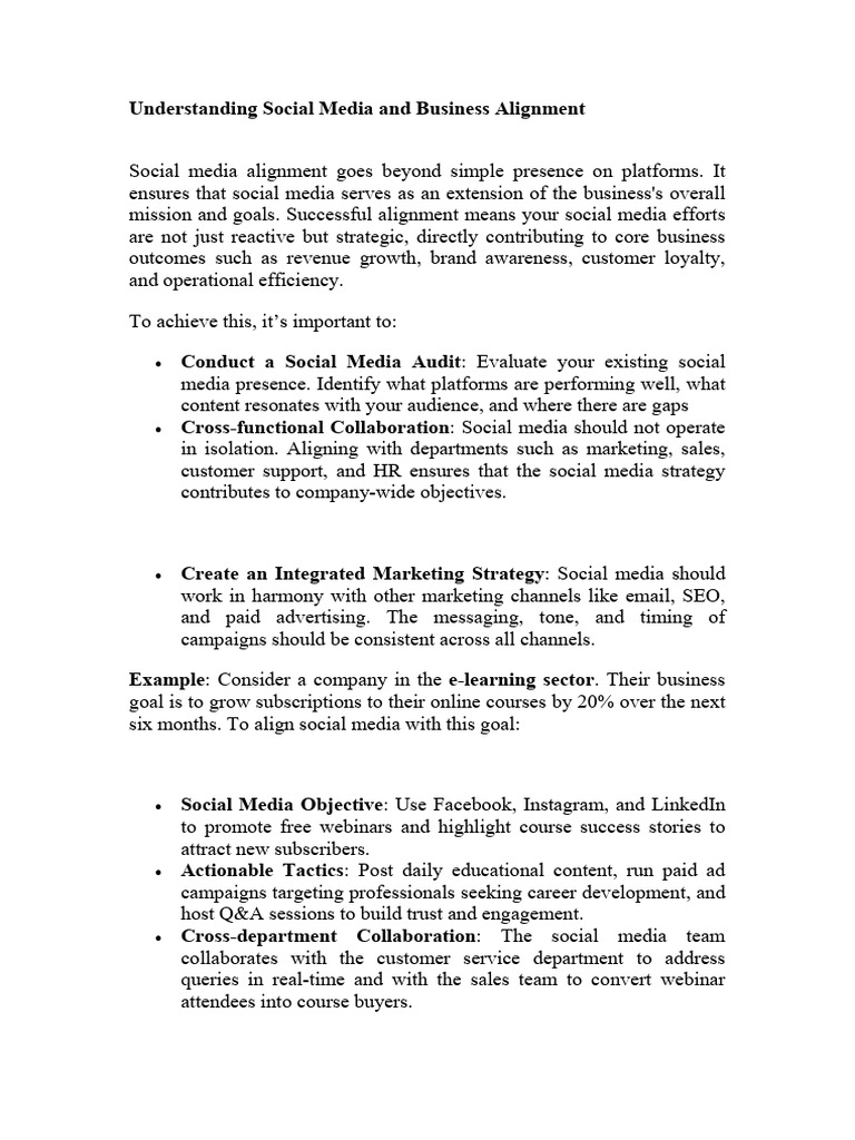 52 Understanding Social Media and Business Alignment | PDF | Social ...