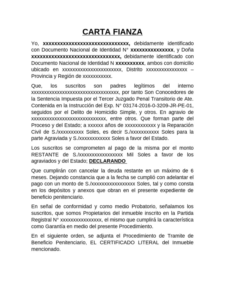 Carta Fianza | PDF
