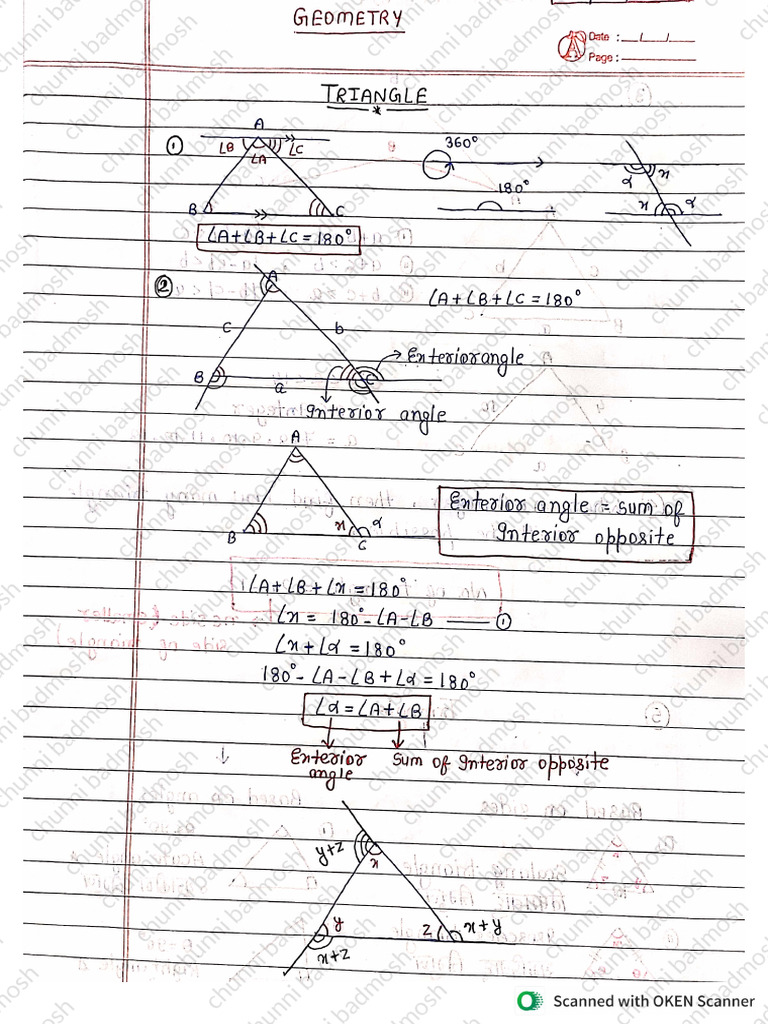 Chunni Badmosh Pawan Rao Sir Geometry Handwritten Notes | PDF