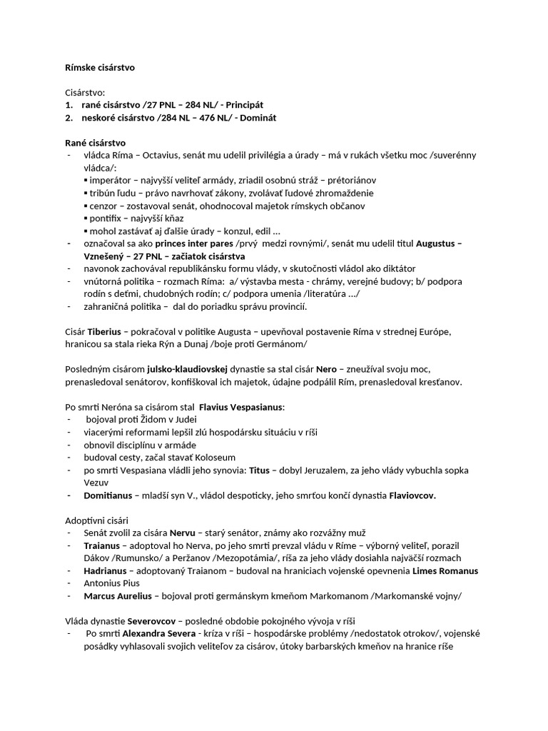 Rímske Cisárstvo | PDF