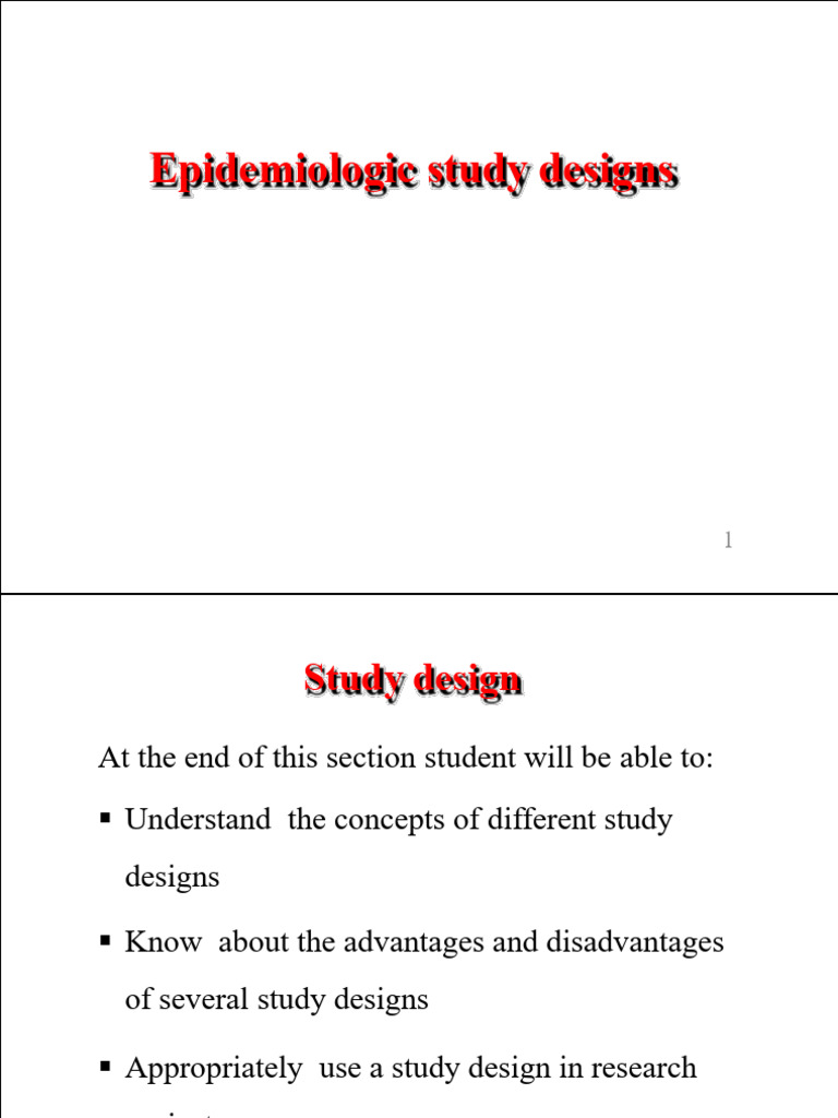 4 Epidemiologic Study Designs | PDF | Cohort Study | Experiment