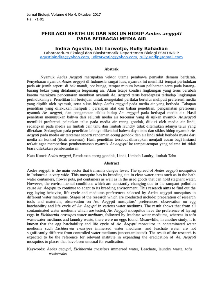 Siklus Hidup Aedes | PDF