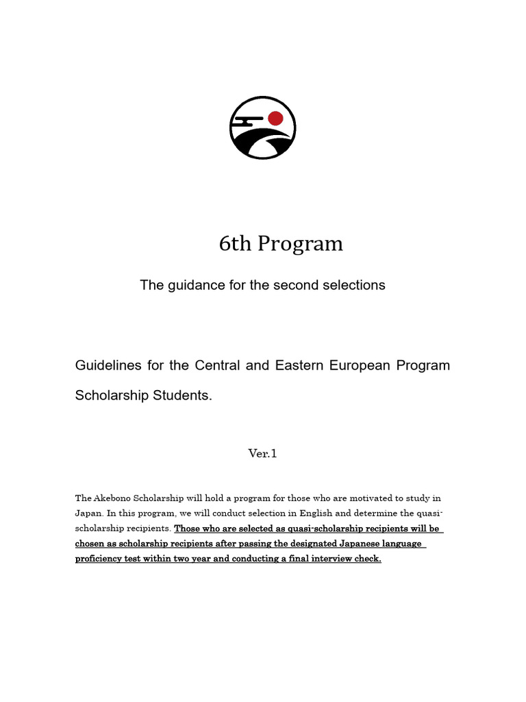 Akebono Scholarship Selection Guide | PDF | You Tube | Identity Document