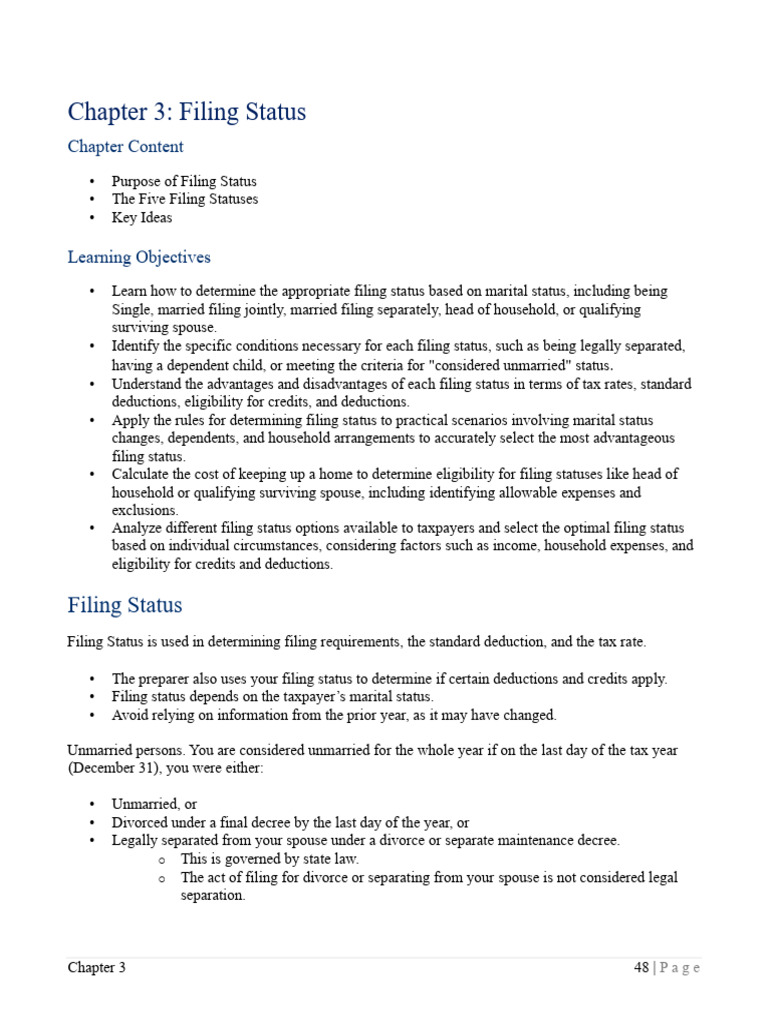 Filing Status for Tax Year 2023 | PDF | Taxes | Social Institutions