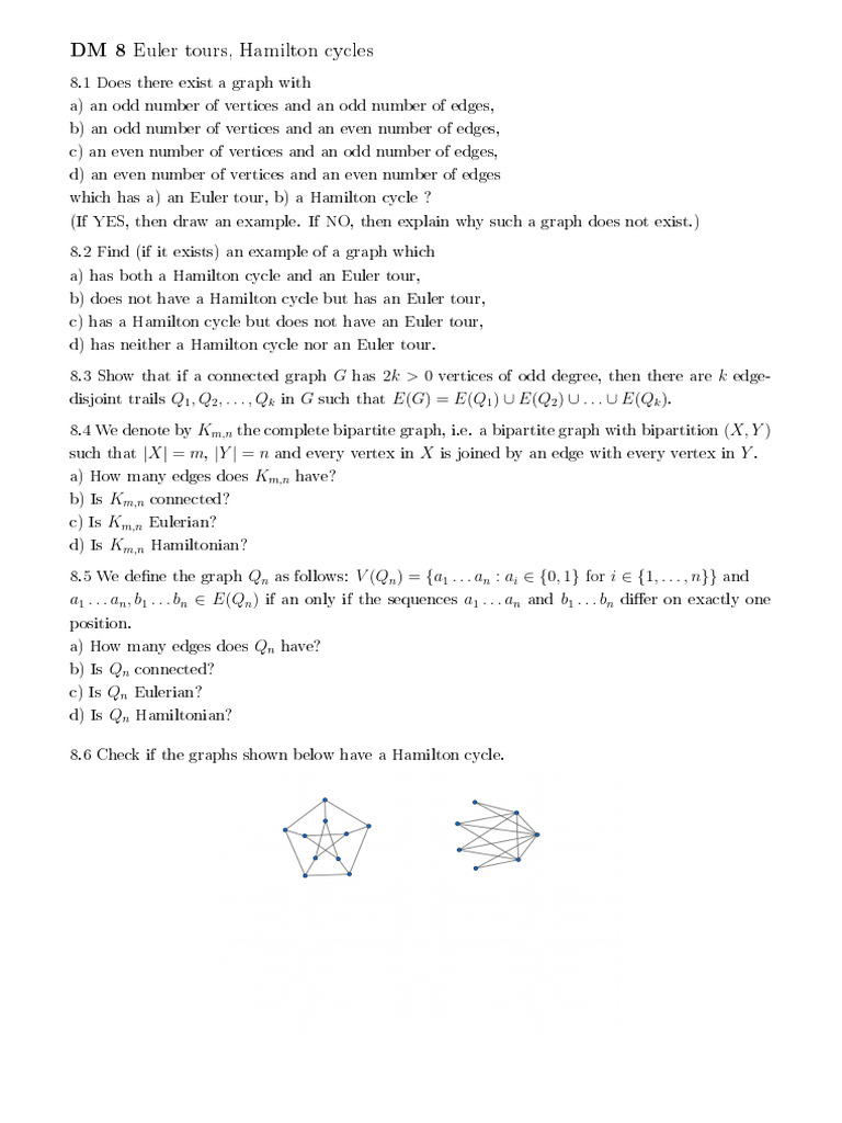 Graph Theory: Euler & Hamilton Paths | PDF | Theoretical Computer Science | Combinatorics
