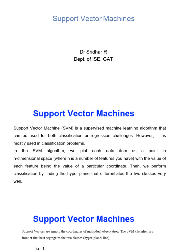Understanding Support Vector Machines | PDF | Support Vector Machine ...