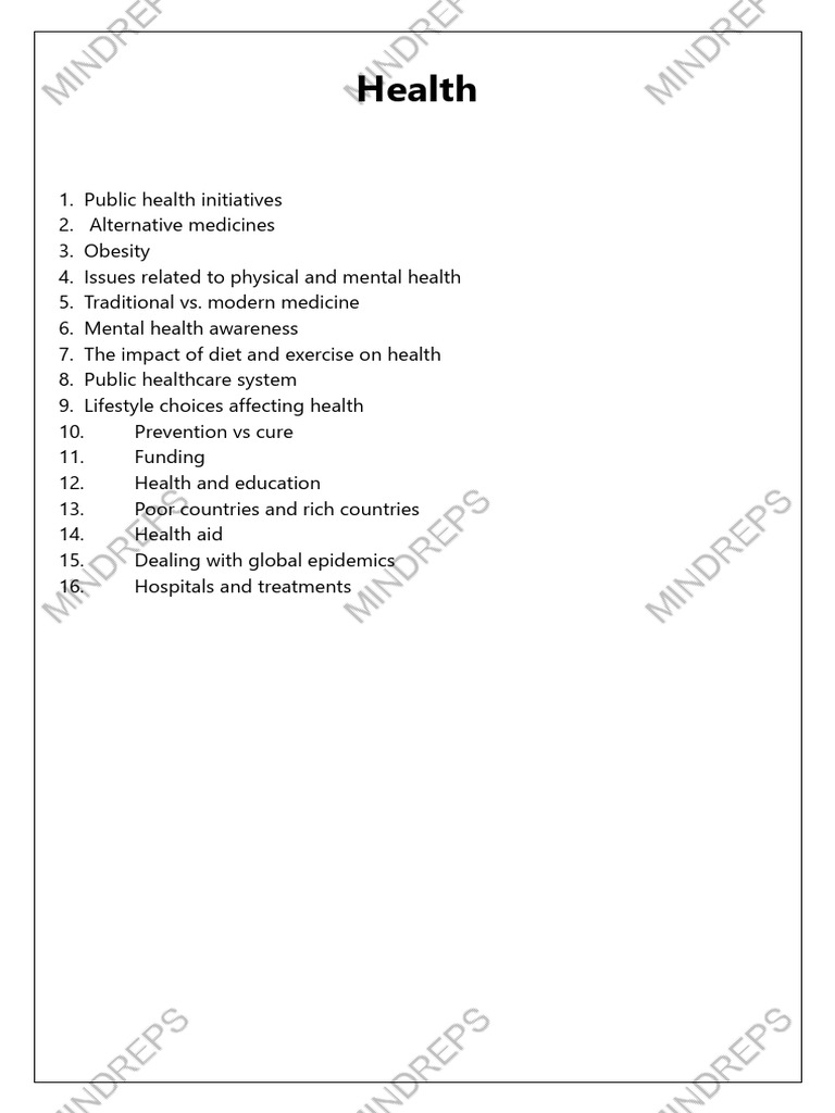 Comprehensive Guide to Health Topics | PDF | Mental Disorder | Obesity