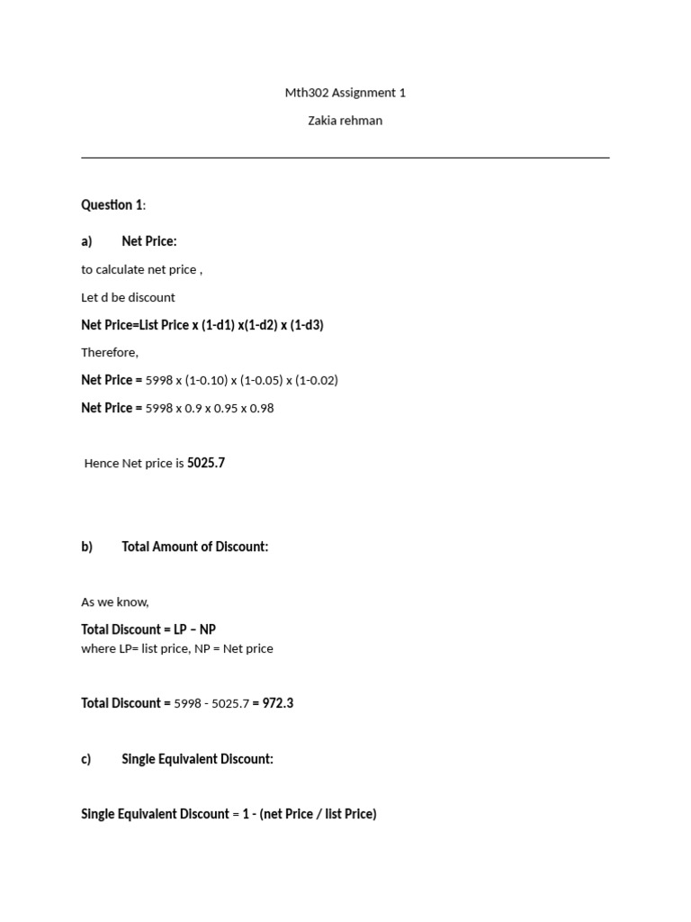 Mth302 Assign Zakia Rehmat | PDF