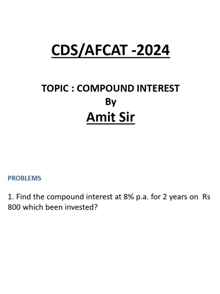 Compound Interest Pdf