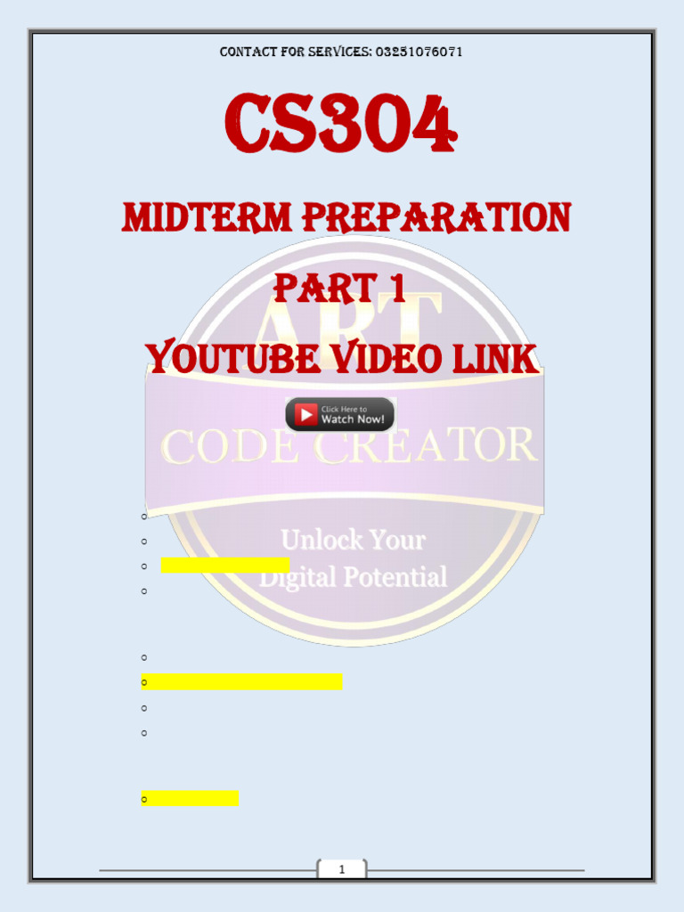 Cs304 Mid Term Preparation by MR - ART | PDF | Inheritance (Object Oriented Programming) | Class ...