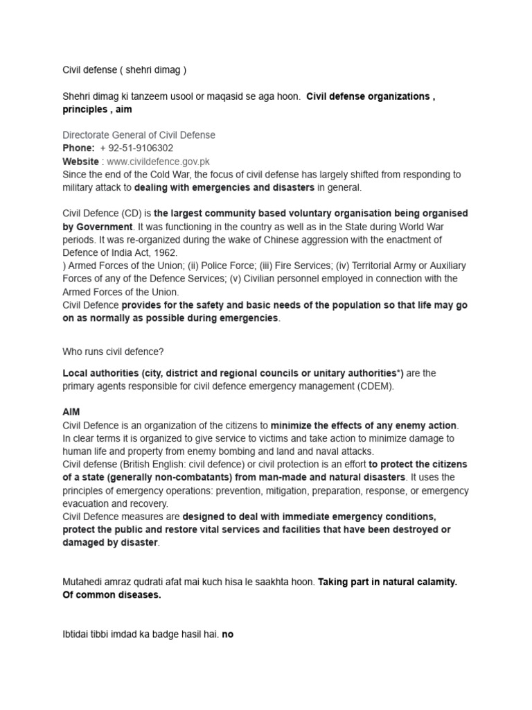 Civil Defense (Shehri Dimag) | PDF | Civil Defense | Military