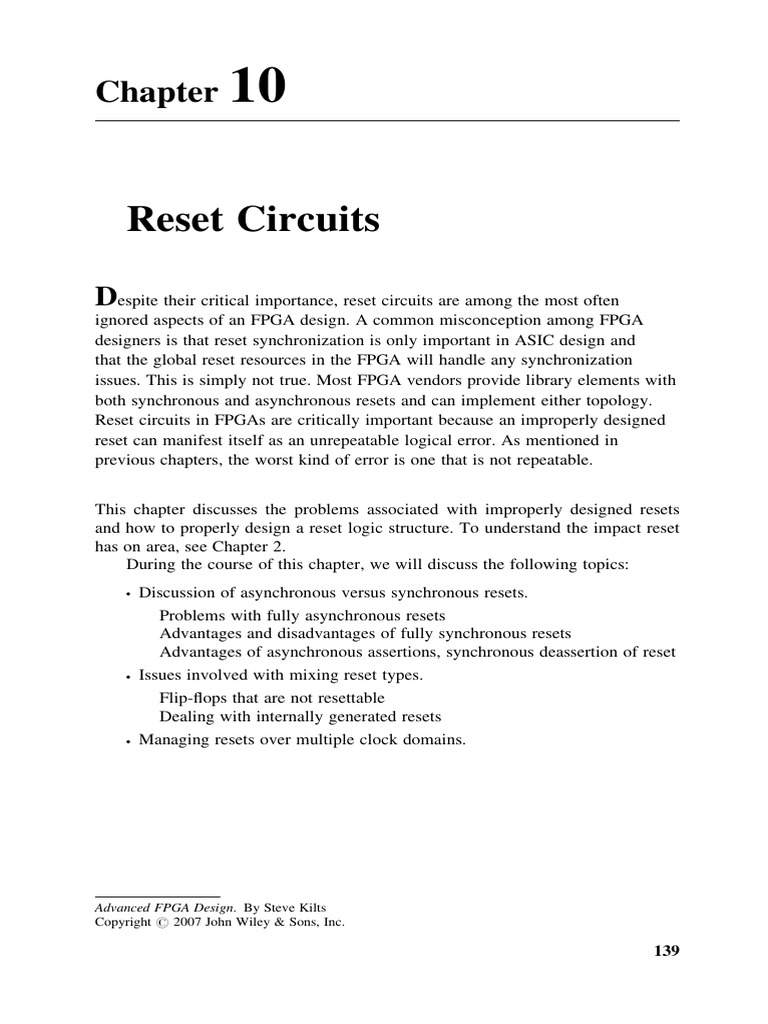 Kilts-Advanced Fpga Design-Chapter 10-Resets | PDF | Field Programmable ...