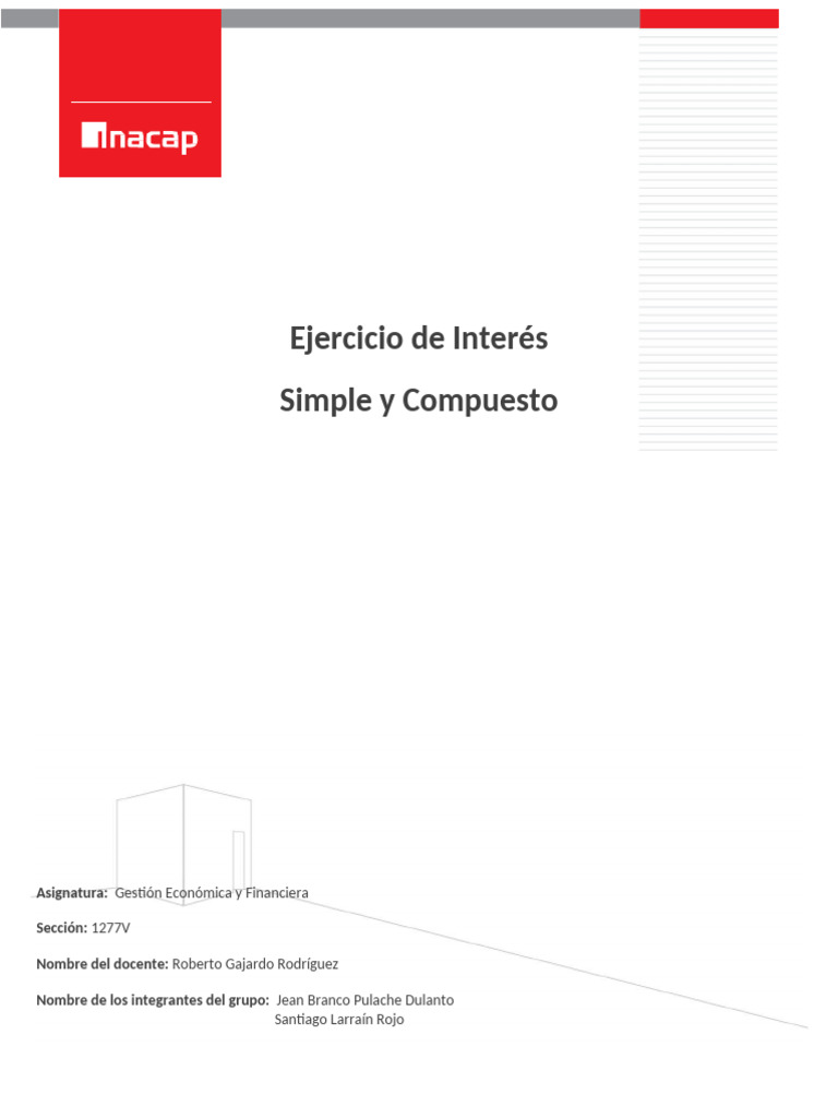 Ejercicio de Interes Simple y Compuesto | PDF | Economía monetaria ...