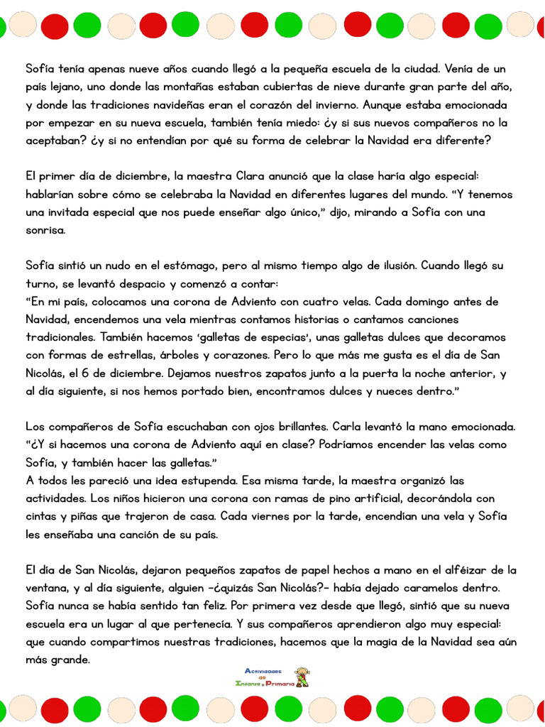 Comprension Lectora Cuento de Navidad | PDF | Navidad | Tradiciones ...