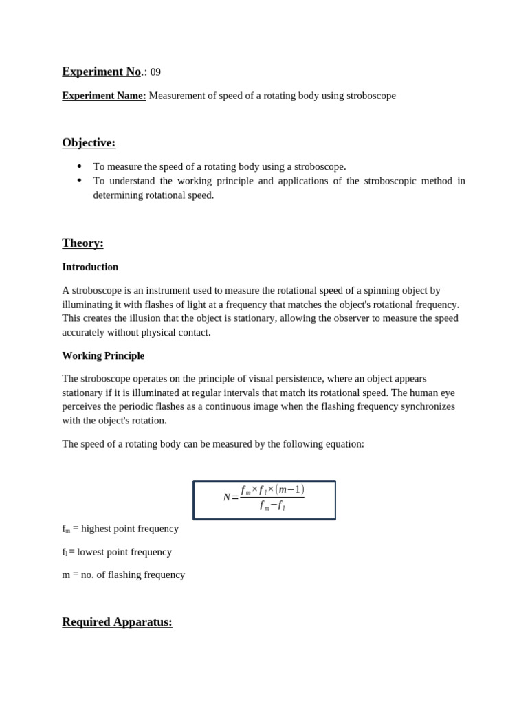 Exp 09 Stroboscope Pdf Frequency
