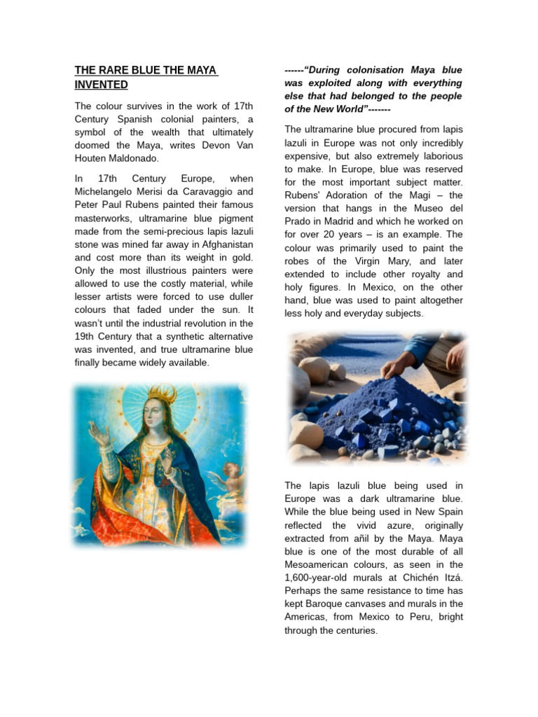 The Rare Blue The Maya Invented | PDF | Blue | Paintings