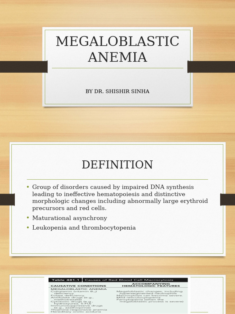 Megaloblastic Anemia Updated | PDF | Vitamin B12 | Diseases And Disorders