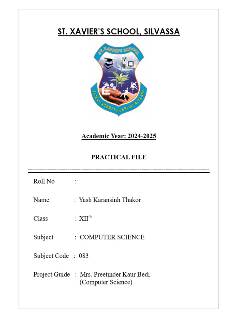 CS Practical File | PDF | Computer File | Sql CS Practical File | PDF | Computer File | Sql