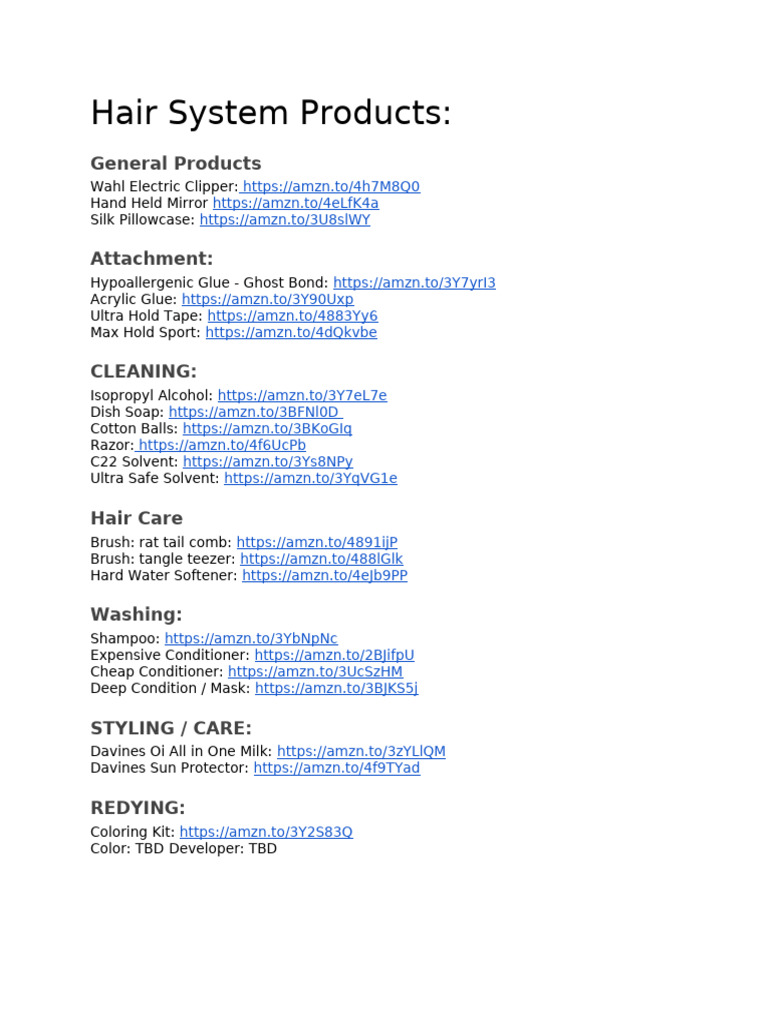 Hair System Products | PDF