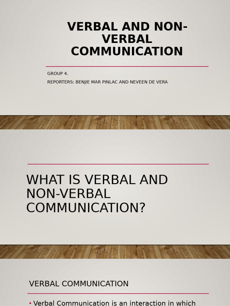 Group 4.verbal and Non Verbal Communication | PDF