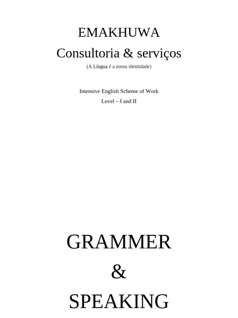 Intensive English Scheme for Levels I-II | PDF | Grammatical Tense | Noun