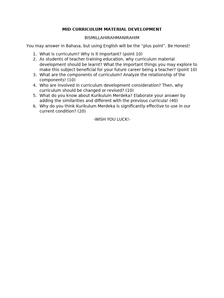 Curriculum Material Development Insights | PDF