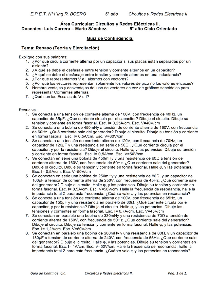 Guia Contig 5°1° Redes II Boero Repasos 2024 | PDF