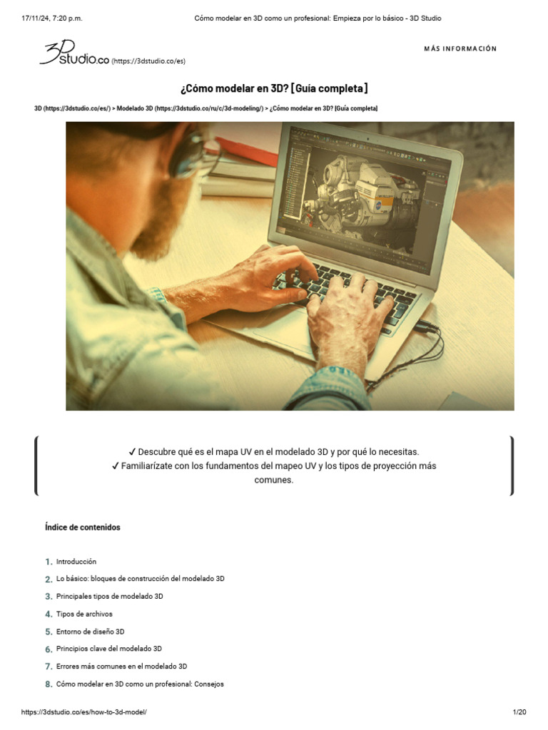 Guía de Modelado 3D: Aprende Desde Cero | PDF | modelado 3D | Software